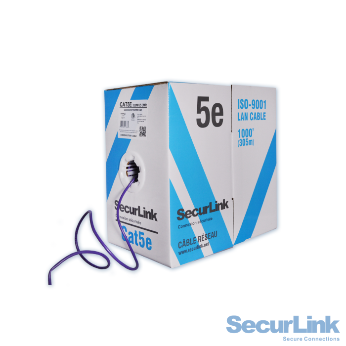 SECURLINK CAT5E INDOOR FT4 CBL-CAT5-1000PURPLE